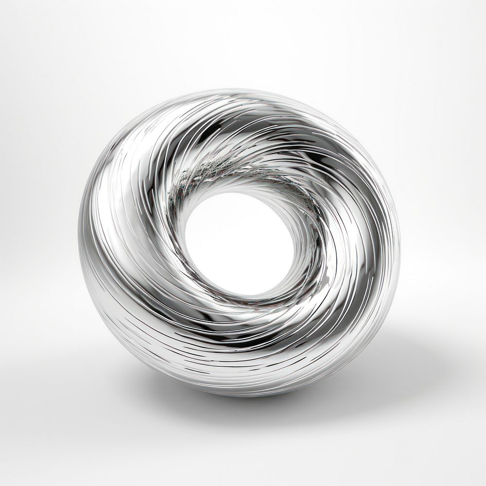 A torus silver spiral shape | Free Photo Illustration - rawpixel