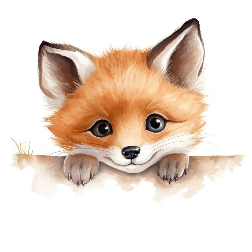 Peeking Fox fox mammal animal | Free Photo Illustration - rawpixel