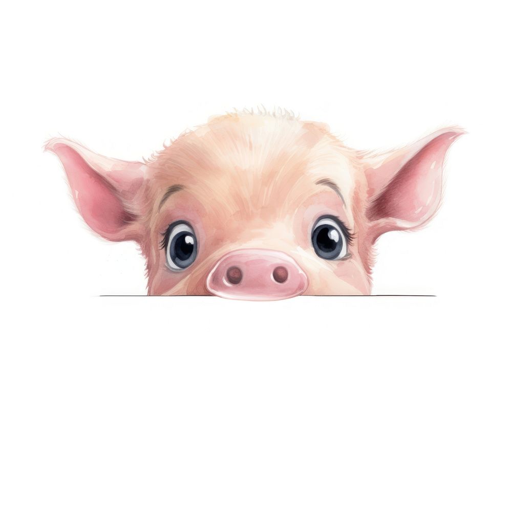 Peeking pig showing emotion agitated | Free Photo Illustration - rawpixel