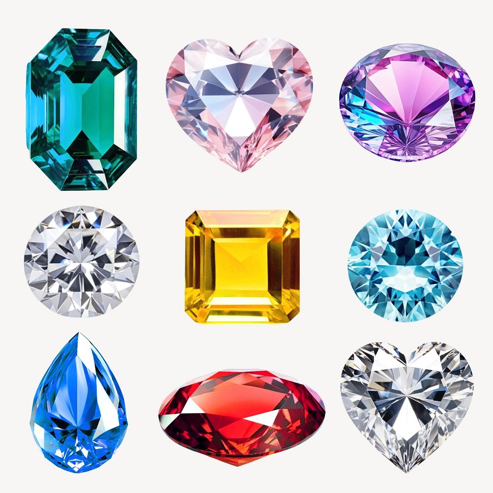 Gemstone design element set | Free Photo - rawpixel