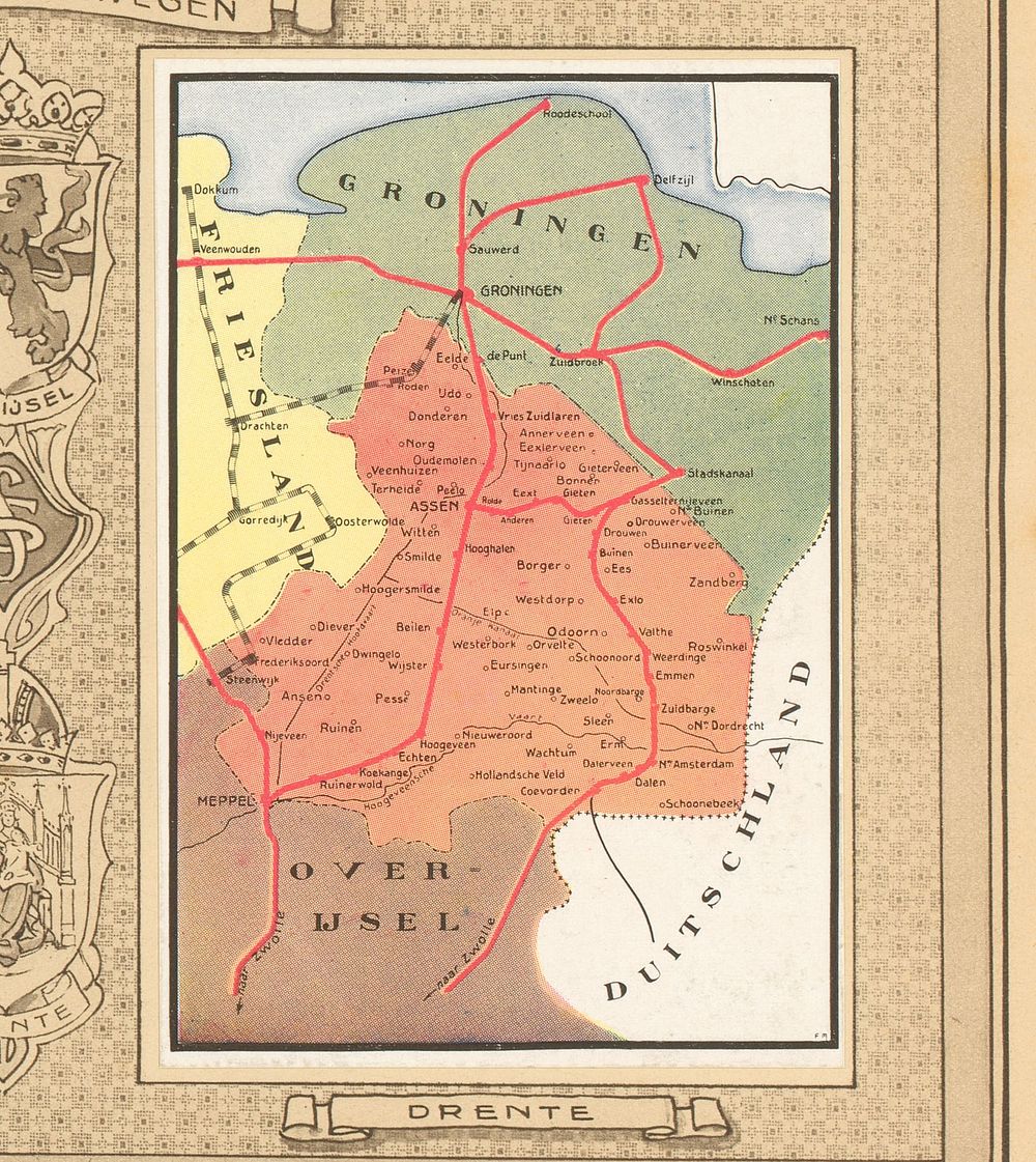 Spoorwegenkaart van Drenthe (1915) anonymous | Free Photo Illustration - rawpixel
