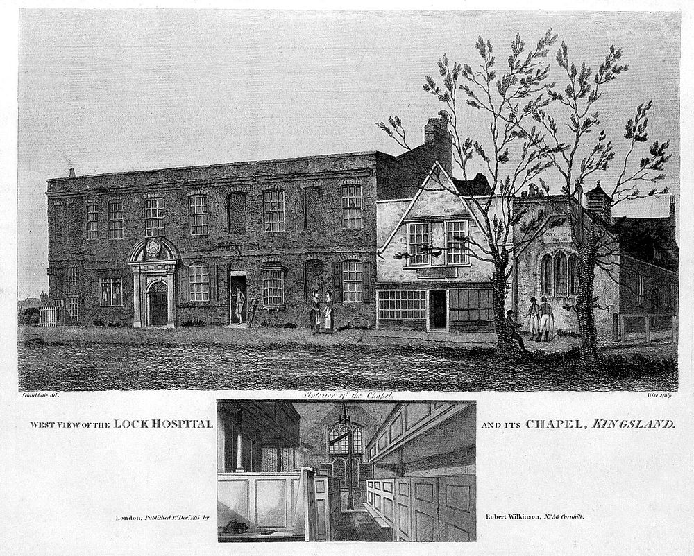 Lock Hospital chapel: view street | Free Photo Illustration - rawpixel