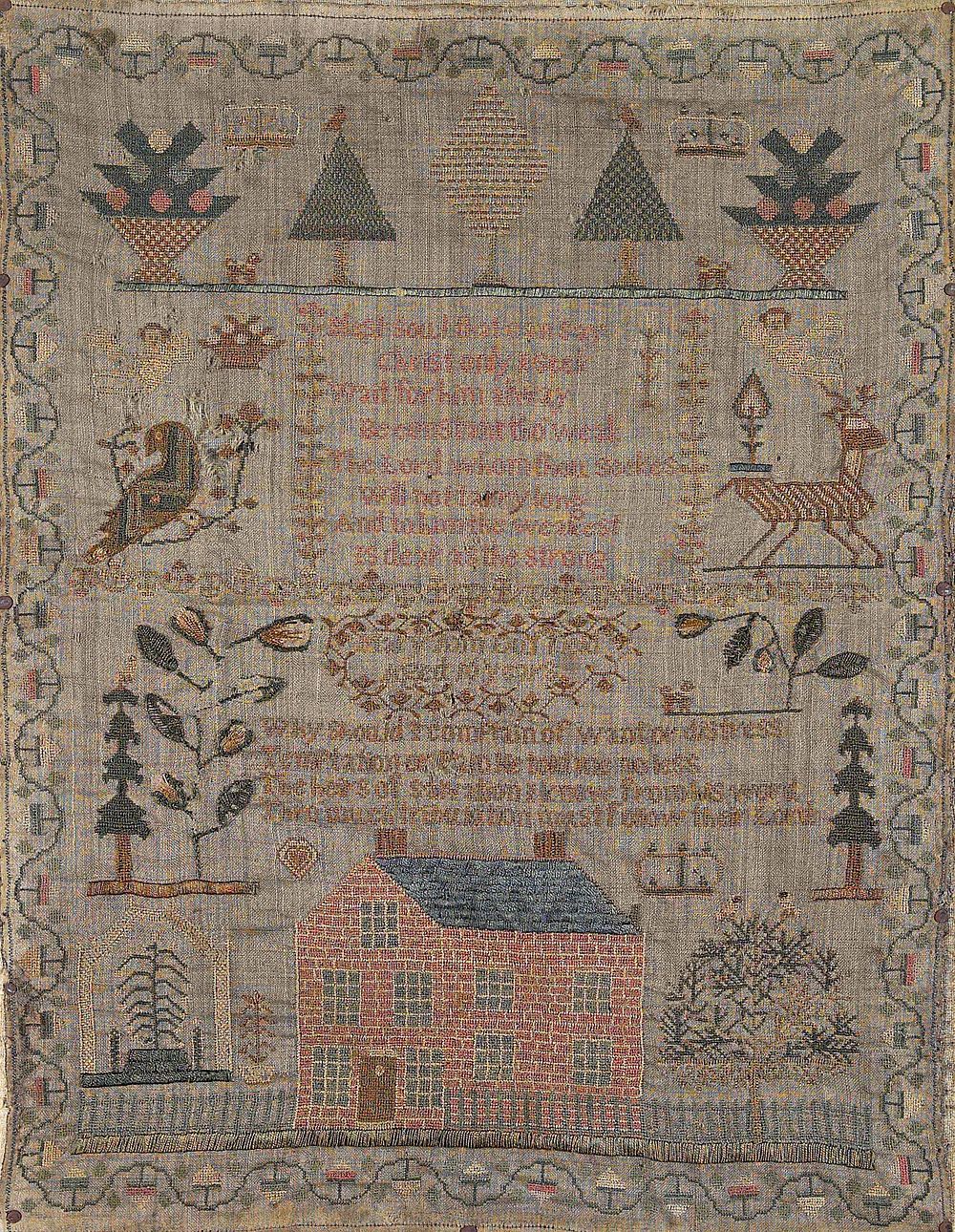 framed sampler with brown, tan, | Free Photo - rawpixel