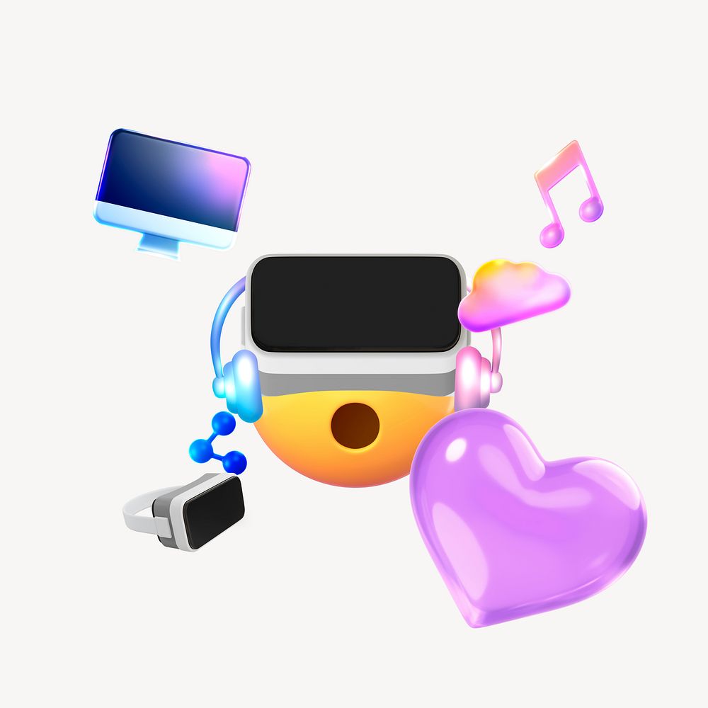 3D VR experience, emoticon illustration | Premium Photo - rawpixel