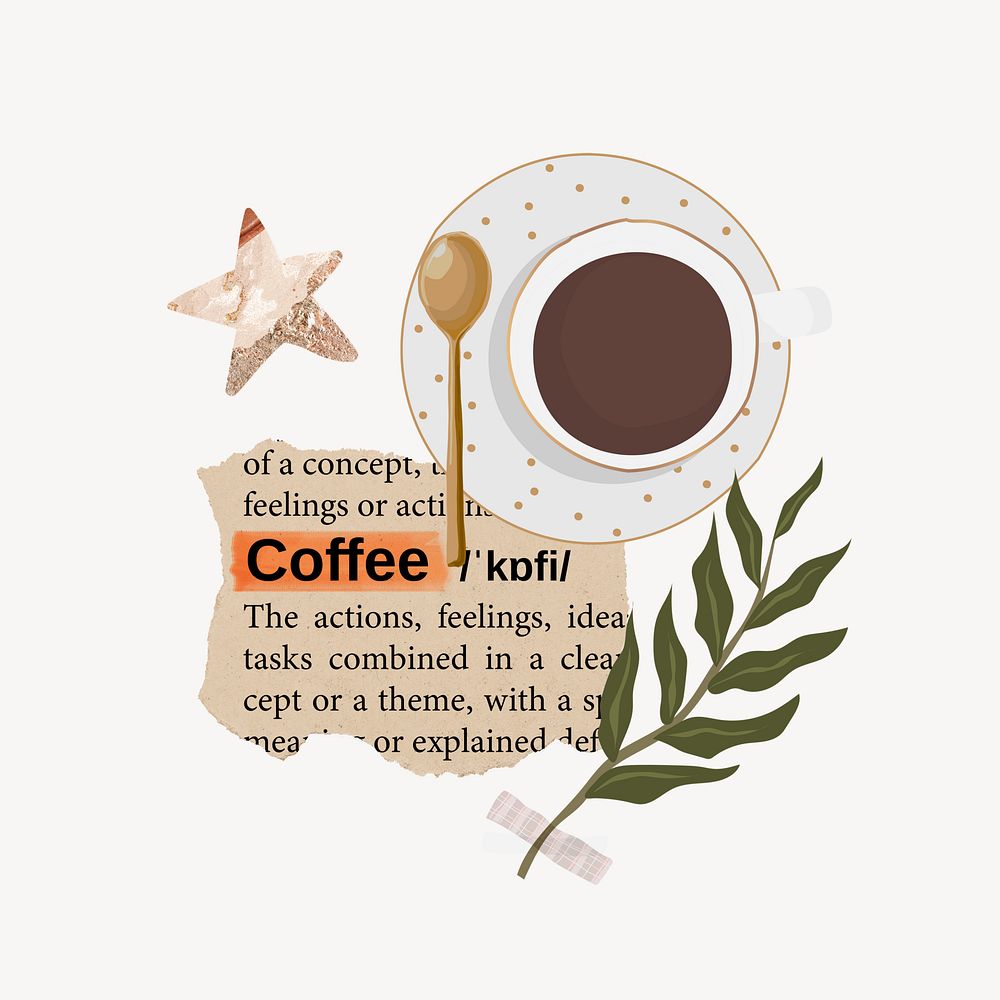 Aesthetic coffee collage element, morning | Photo Illustration - rawpixel