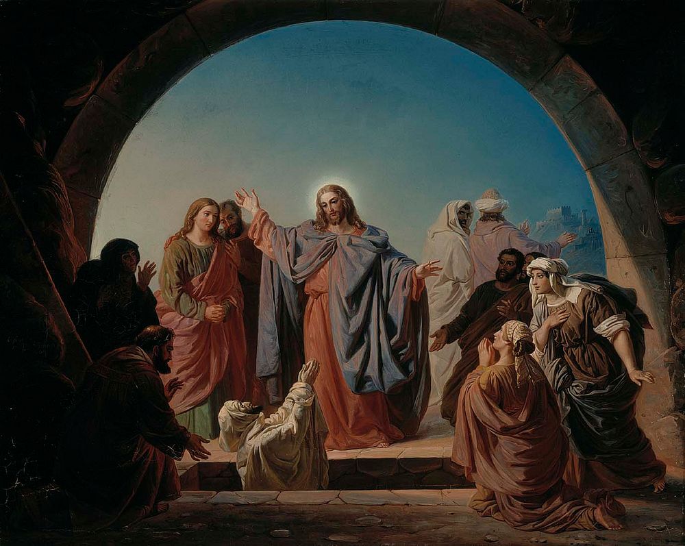 Jesus wakes lazarus, 1860, Robert | Free Photo Illustration - rawpixel