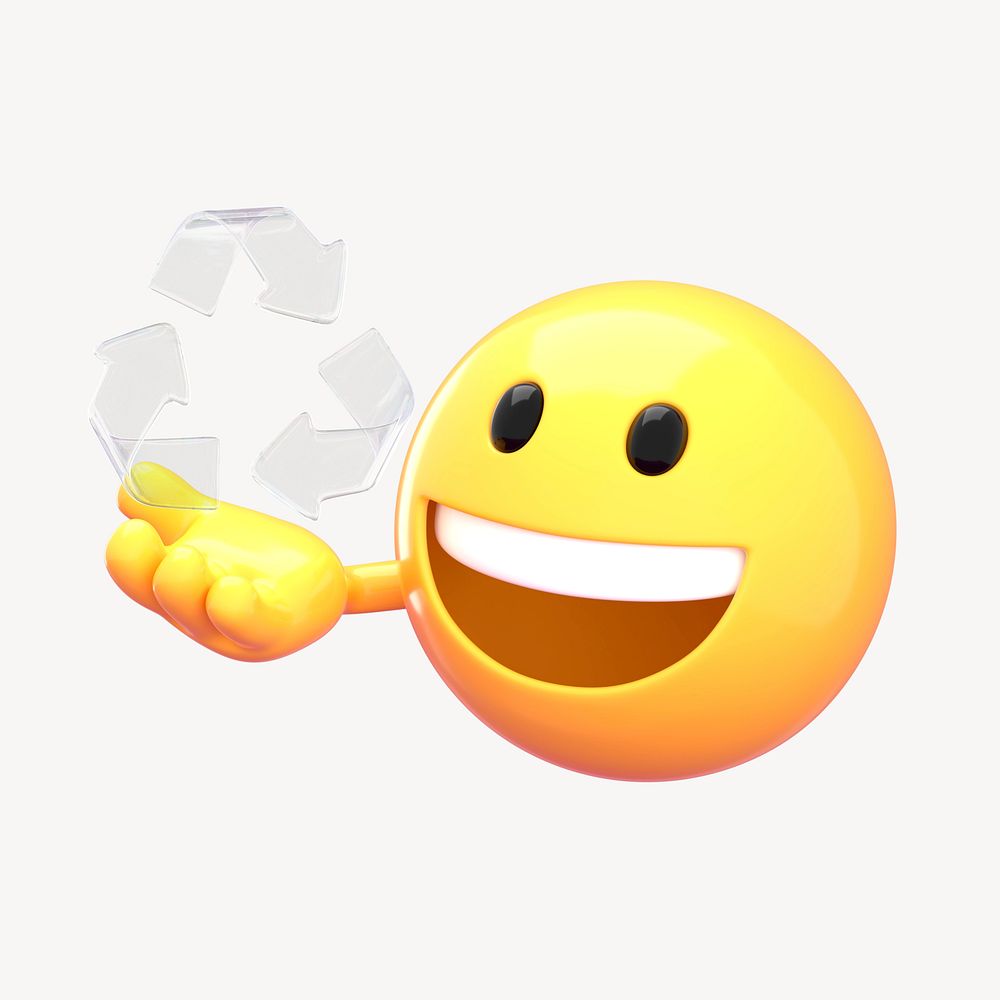 Recycle & reuse, 3D emoticon | Premium Photo - rawpixel