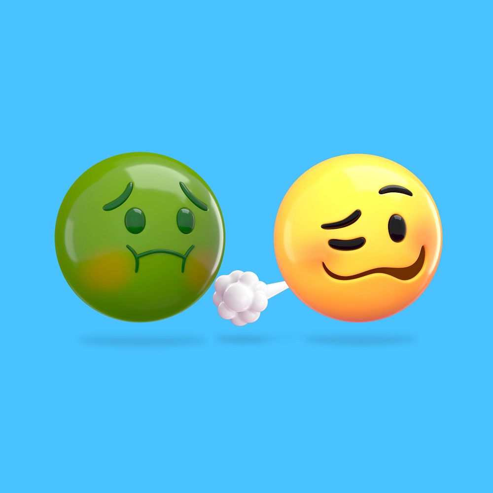 3D farting emoticon, disgusted face | Premium Photo - rawpixel