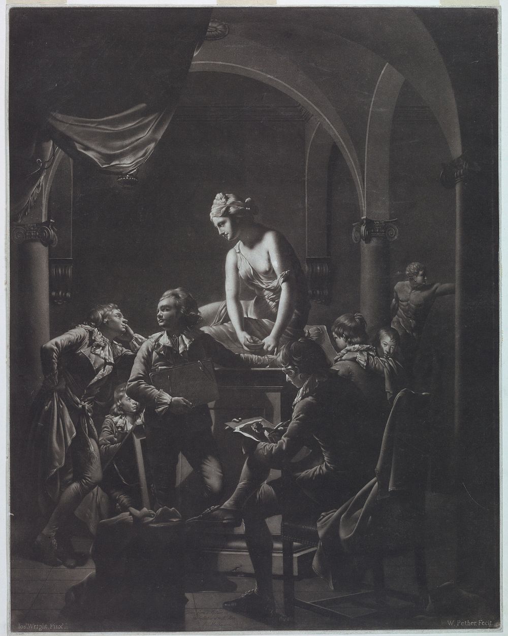 The Drawing Academy, William Pether | Free Photo Illustration - rawpixel