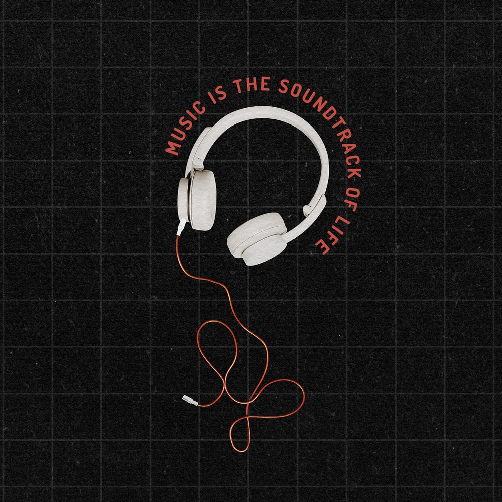 Aesthetic music quote, cute headphones | Premium Photo - rawpixel
