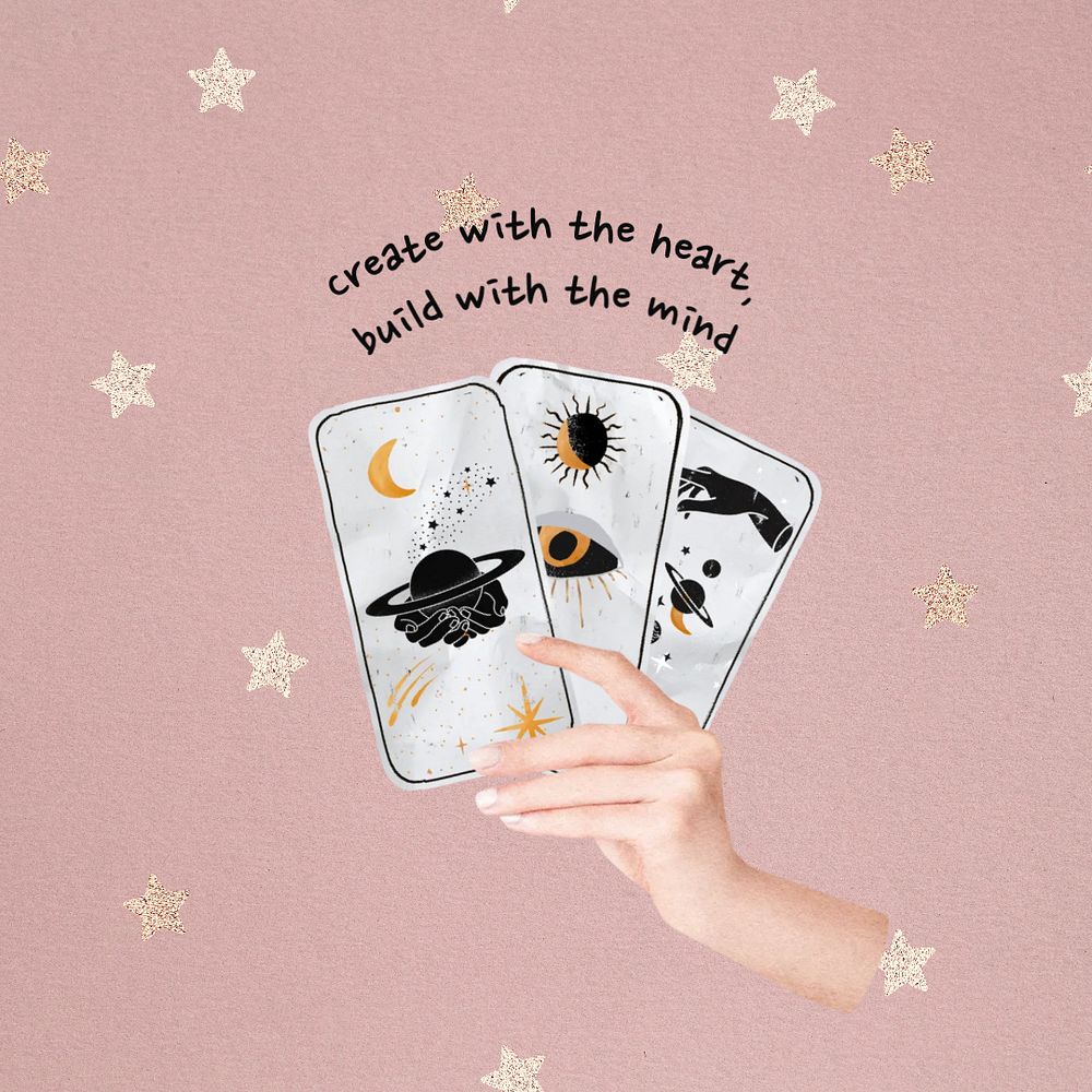 Motivational quote, tarot cards collage | Premium Photo - rawpixel