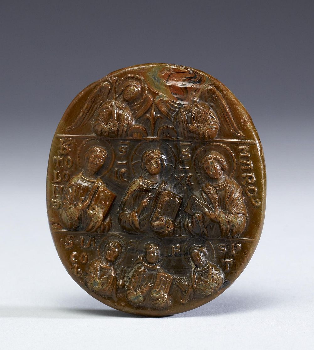 Pilgrim Medallion Christ, Angels, Apostles, | Free Photo - rawpixel