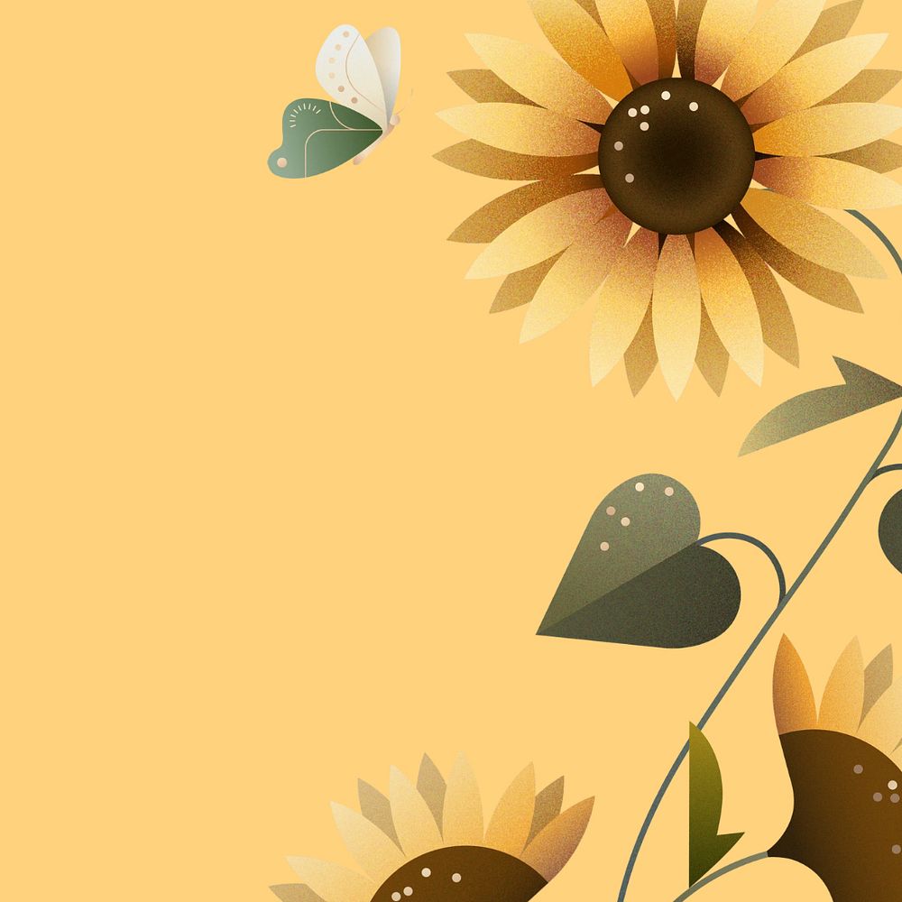 Yellow geometric sunflower design space | Premium Photo - rawpixel