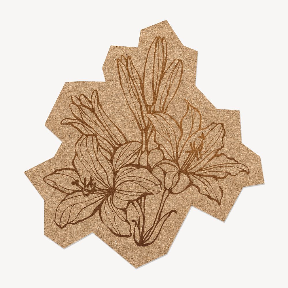 Gold floral illustration, cut paper | Premium Photo - rawpixel