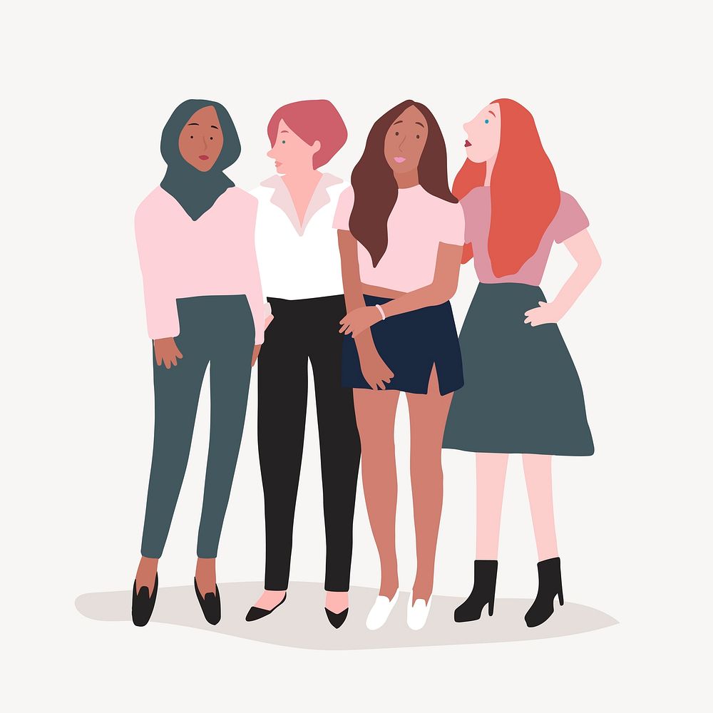 Woman community clipart, character illustrations | Premium Vector ...