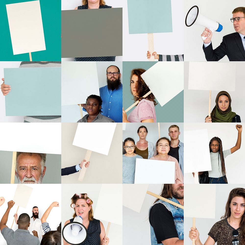 Collage diversity people protest demonstration | Premium Photo - rawpixel
