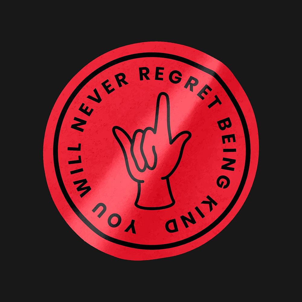 Red motivational round sticker vector | Premium Vector - rawpixel