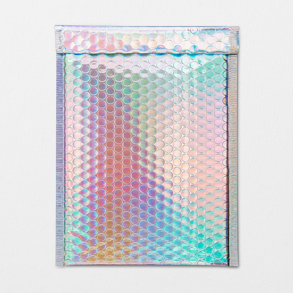 Iridescent bubble mailer bag, shipping | Free Photo - rawpixel