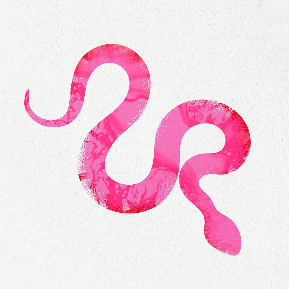 Pink snake clipart, textured animal | Free Photo Illustration - rawpixel