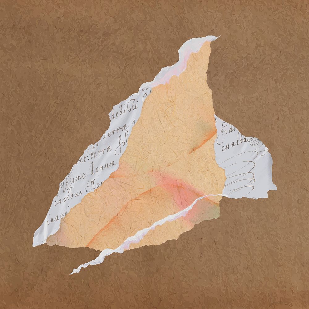Orange ripped paper collage element, | Premium Vector - rawpixel
