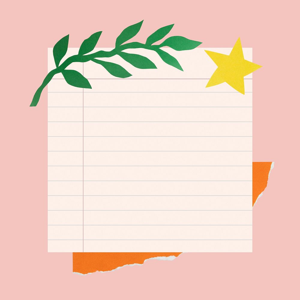 White note pad, simple botanical | Premium Photo - rawpixel