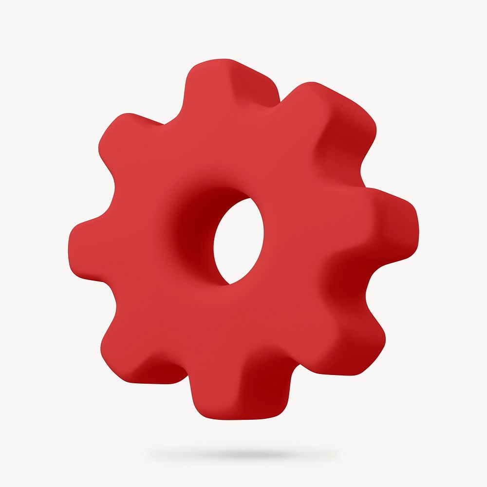 Red gear clipart, 3D setting | Free Photo - rawpixel