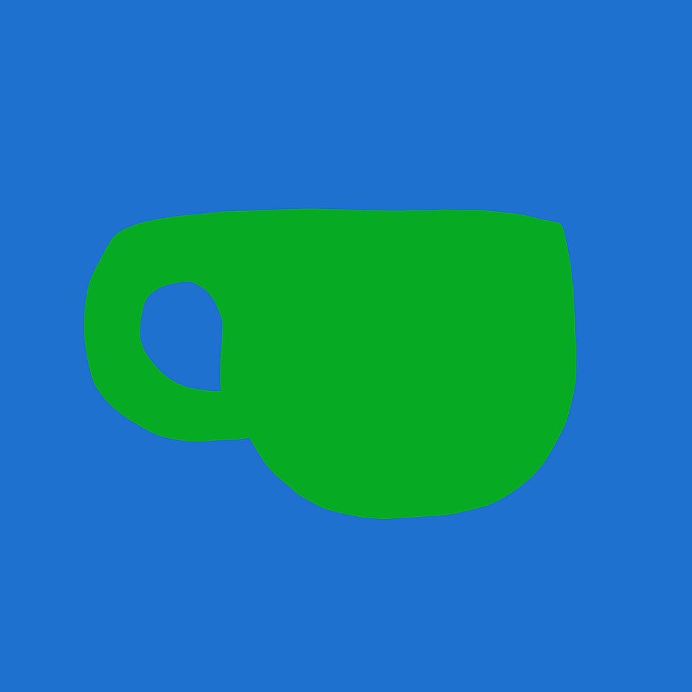 Green mug clipart, 2D flat | Premium PSD - rawpixel