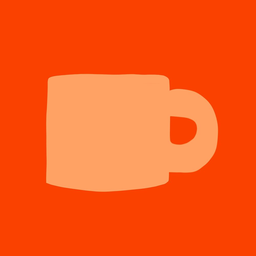 Orange mug clipart, 2D flat | Free Photo - rawpixel