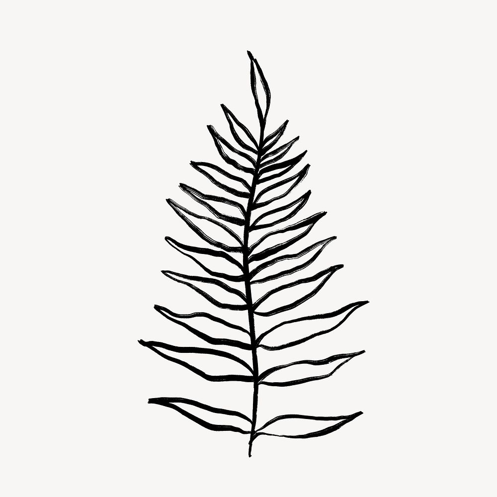 Fern line art, minimal black | Free Photo Illustration - rawpixel