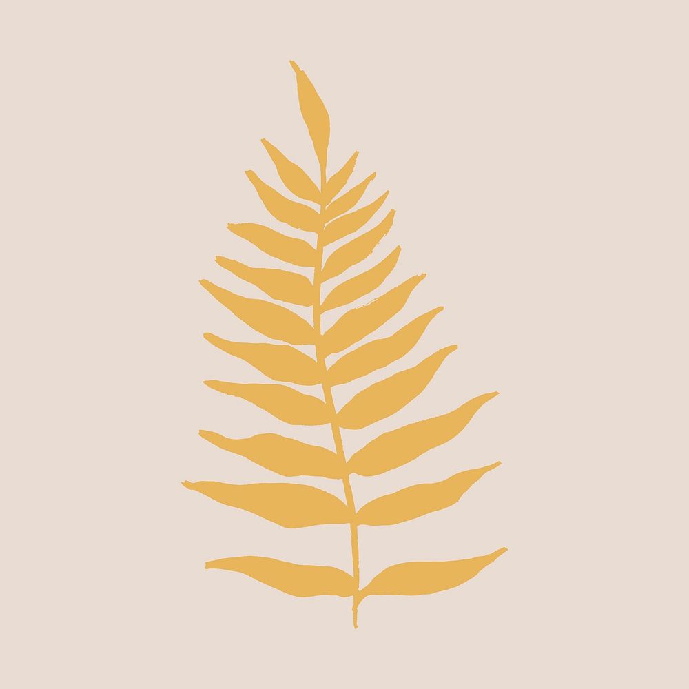 Fern line art, minimal yellow | Free Photo Illustration - rawpixel