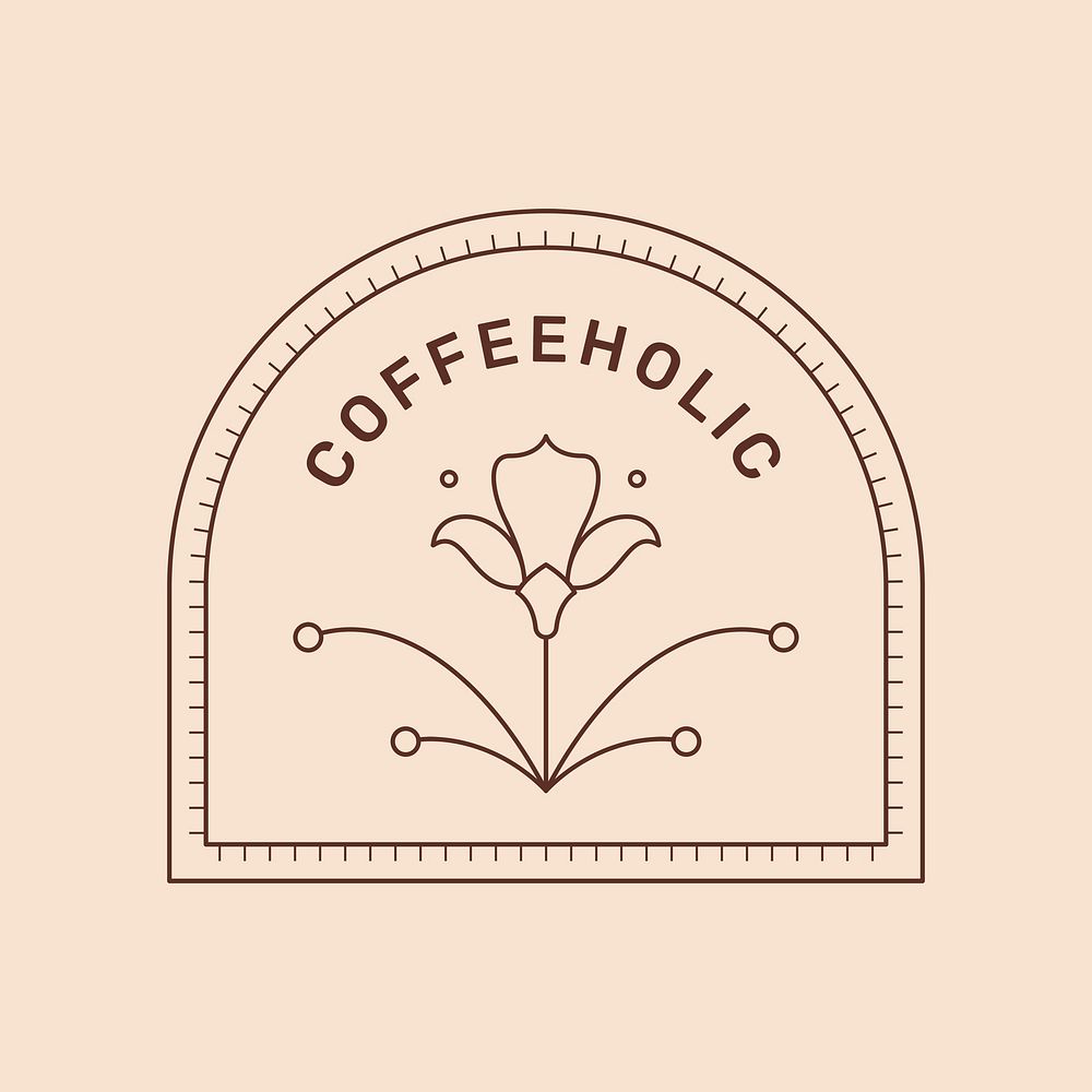 Aesthetic logo template, Coffeeholic, simple | Premium PSD - rawpixel