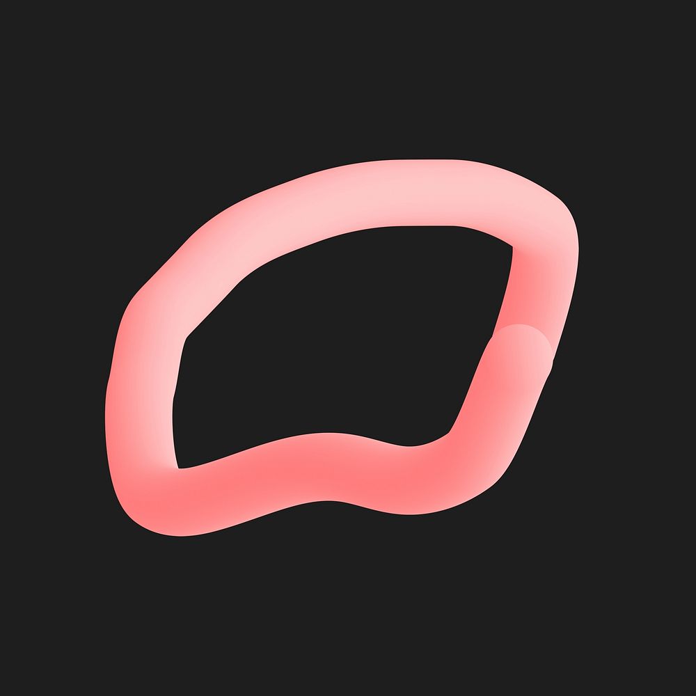 Pink 3D shape frame, squiggle | Premium Vector - rawpixel