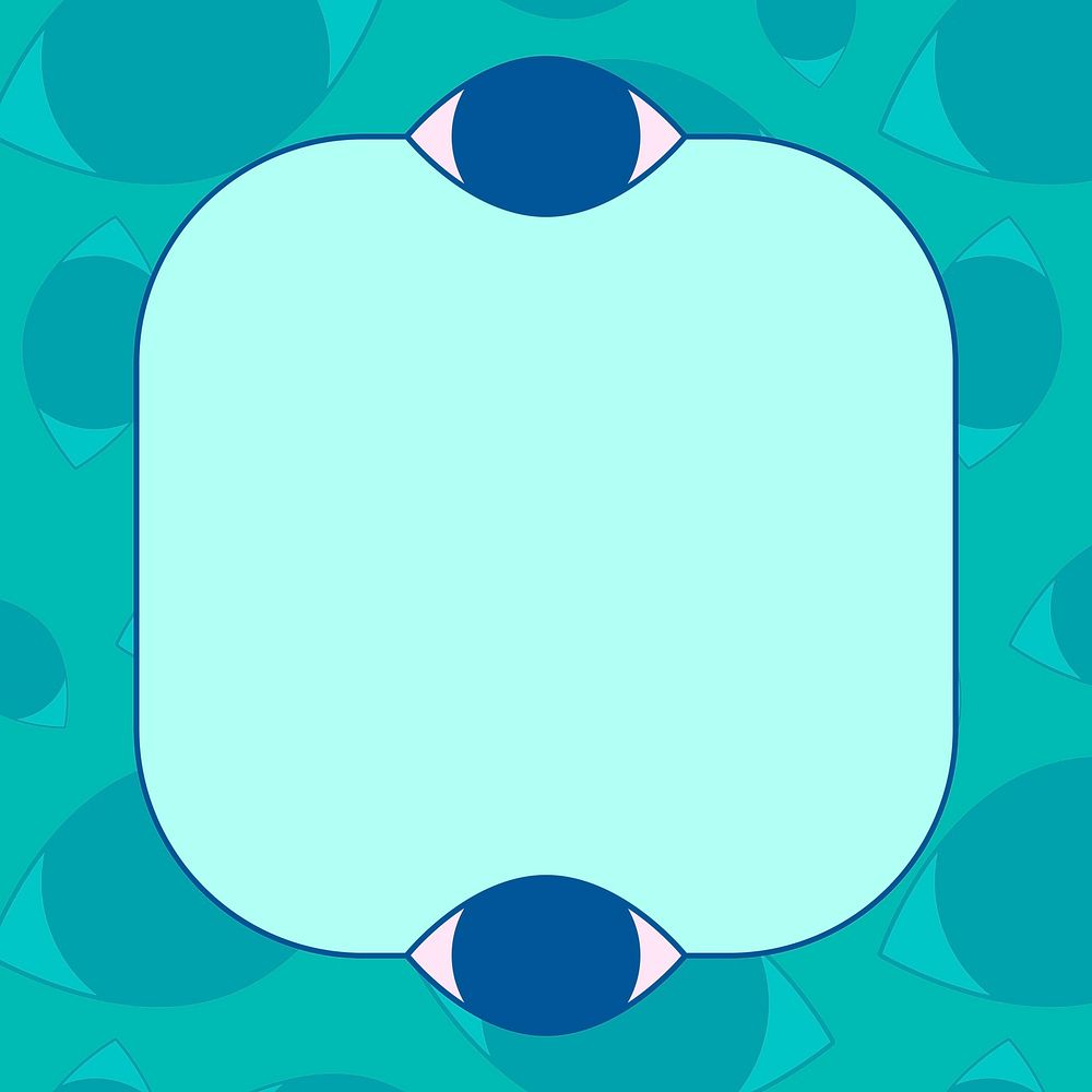 Cute frame, green eye cartoon | Free PSD - rawpixel