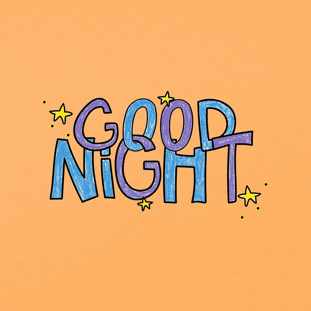 Good night word sticker, cute | PSD - rawpixel