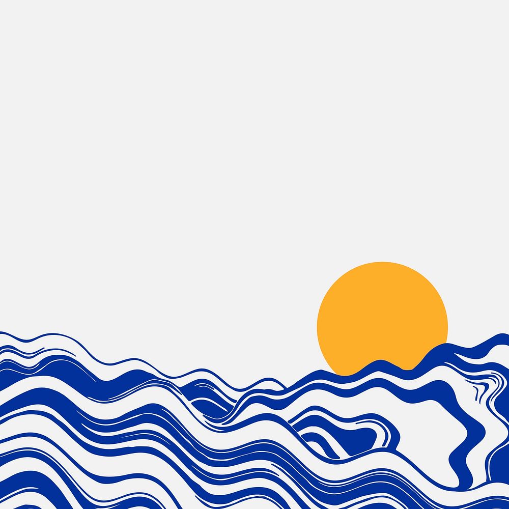 Blue waves & sun background | Free Photo - rawpixel