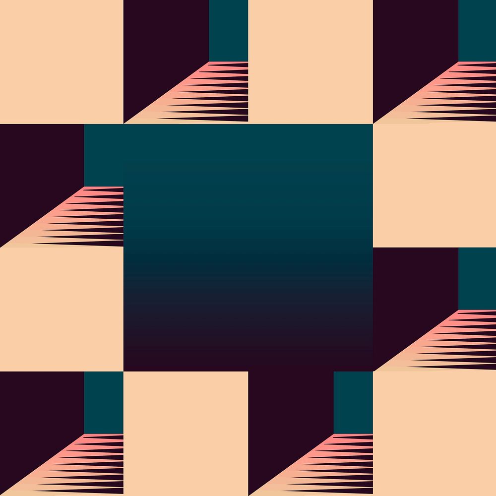 Cubic pattern frame, geometric 3d | Free Photo - rawpixel