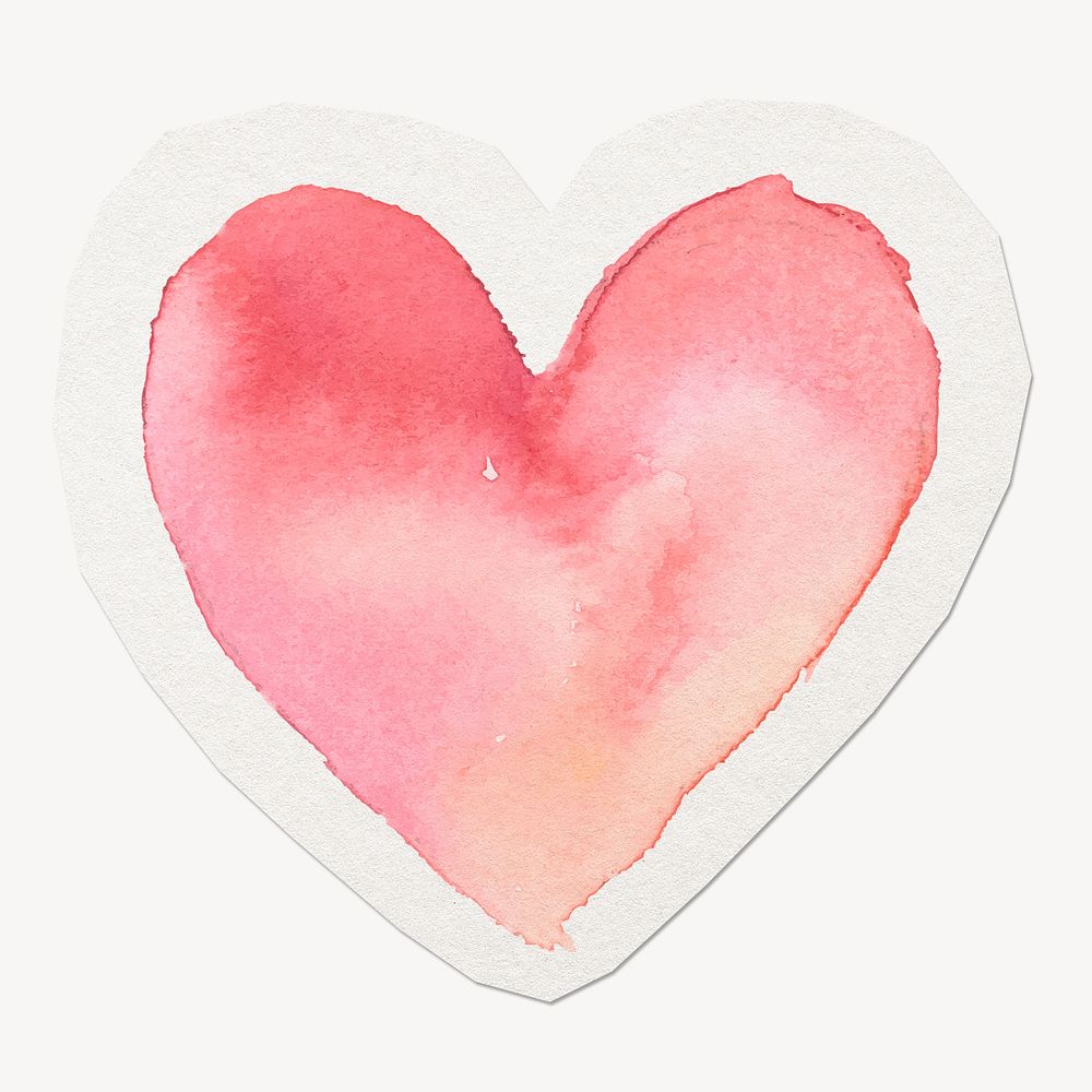 Watercolor heart, love clipart sticker, | Premium Photo - rawpixel