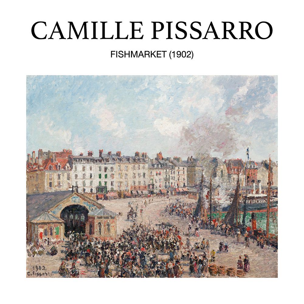 Pissarro poster art print, fishmarket | Premium Photo - rawpixel