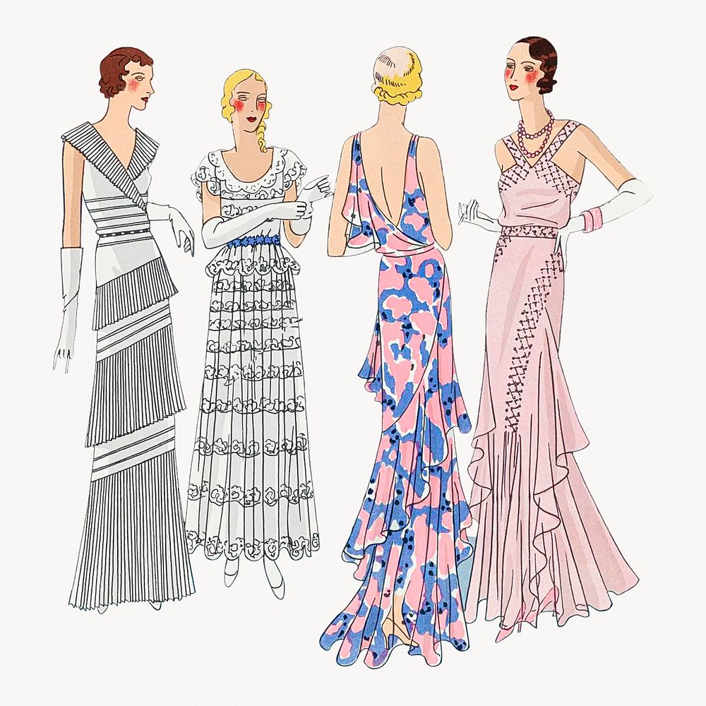 Women's fashion vintage illustration | Free Photo Illustration - rawpixel