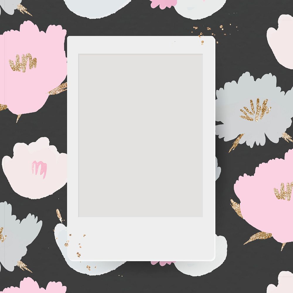 Instant camera frame psd flower | Premium PSD - rawpixel
