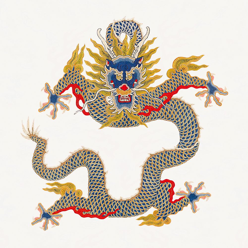 Chinese embroidered dragon, mythological animal. | Premium Photo ...