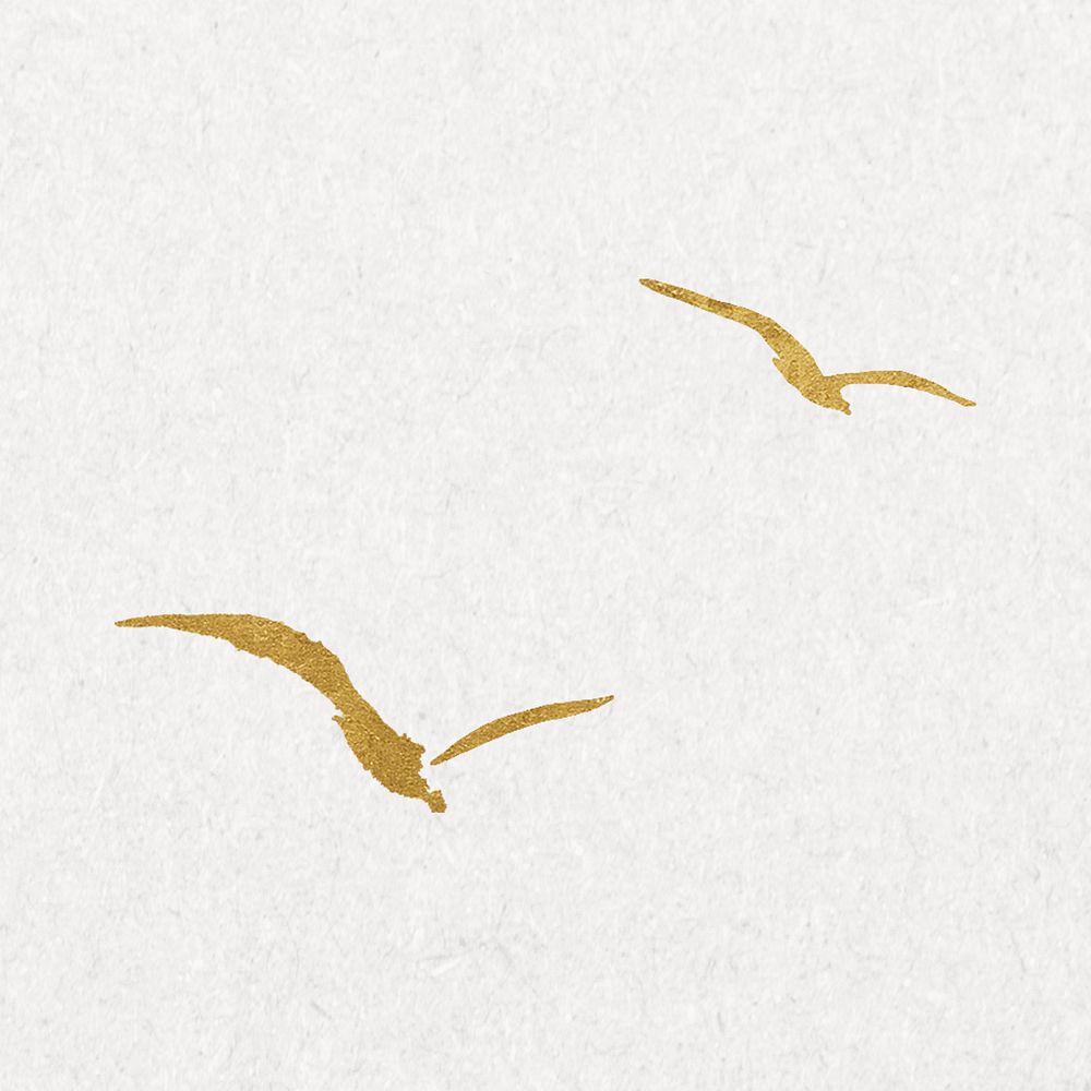 Gold flying birds silhouette psd | Premium PSD - rawpixel