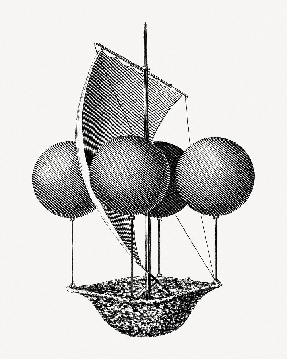 Joseph Clement's Aeronautics, vintage collage | Premium PSD - rawpixel