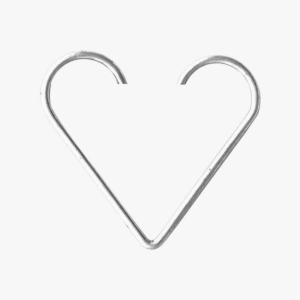 Heart paper clip, stationery collage | Premium PSD - rawpixel