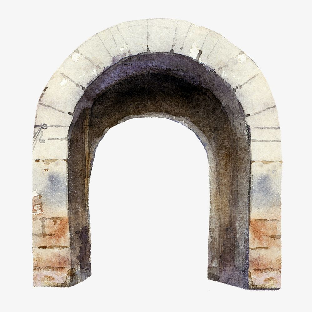 Roman gate watercolor illustration element. | Premium Photo ...