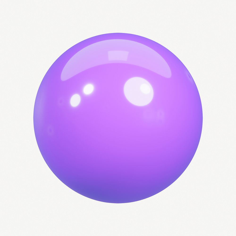 Purple sphere 3D shape psd | Premium PSD - rawpixel