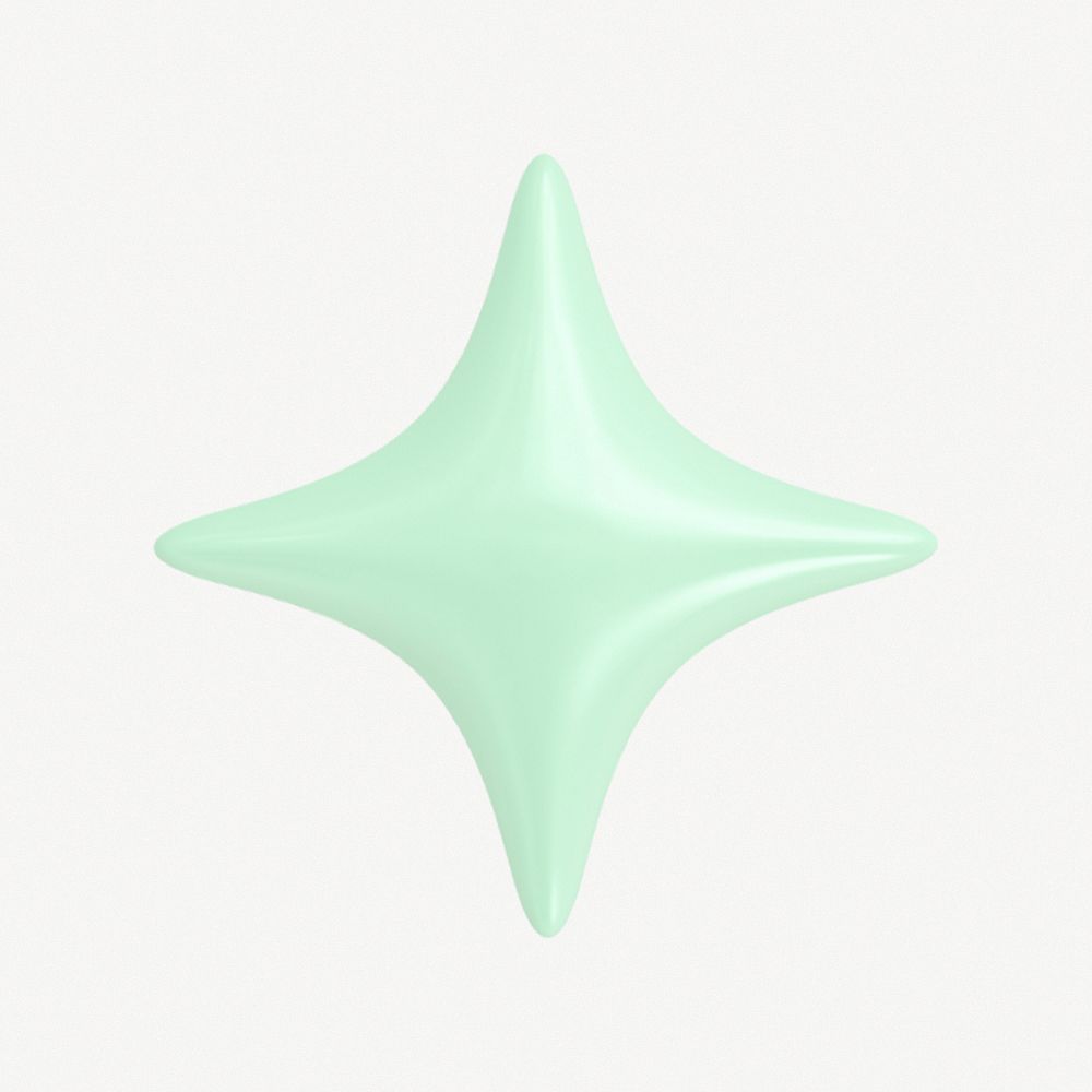 3D pastel green glitter shape | Premium PSD - rawpixel