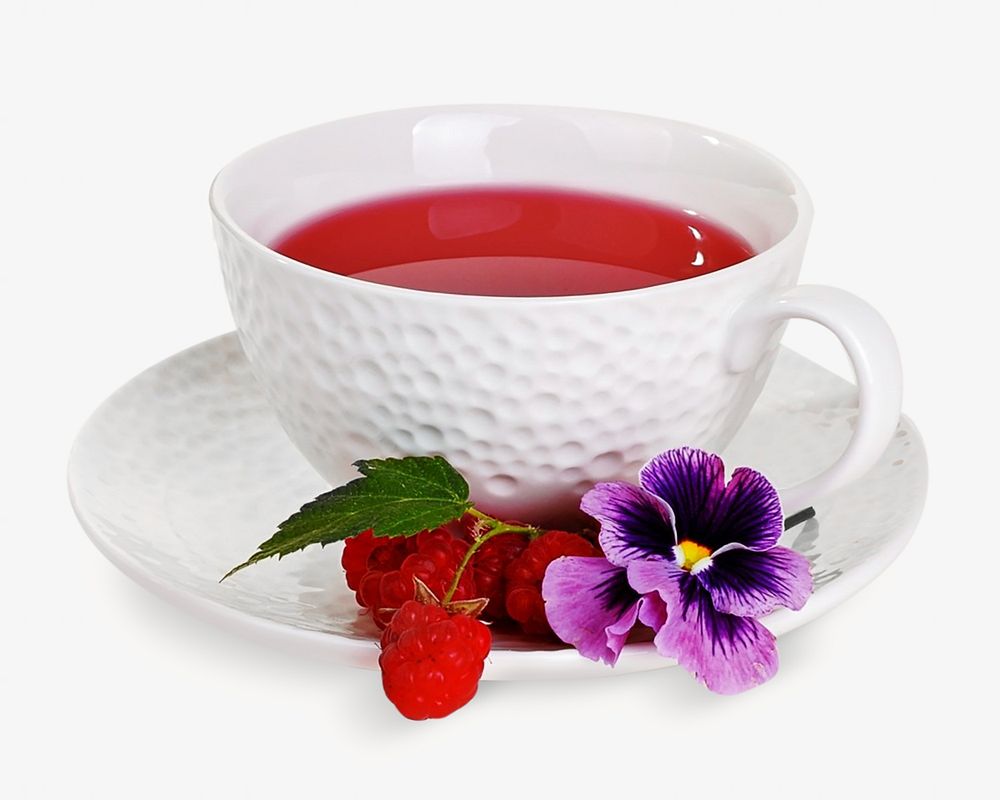 Raspberry tea cup, isolated image | Free Photo - rawpixel