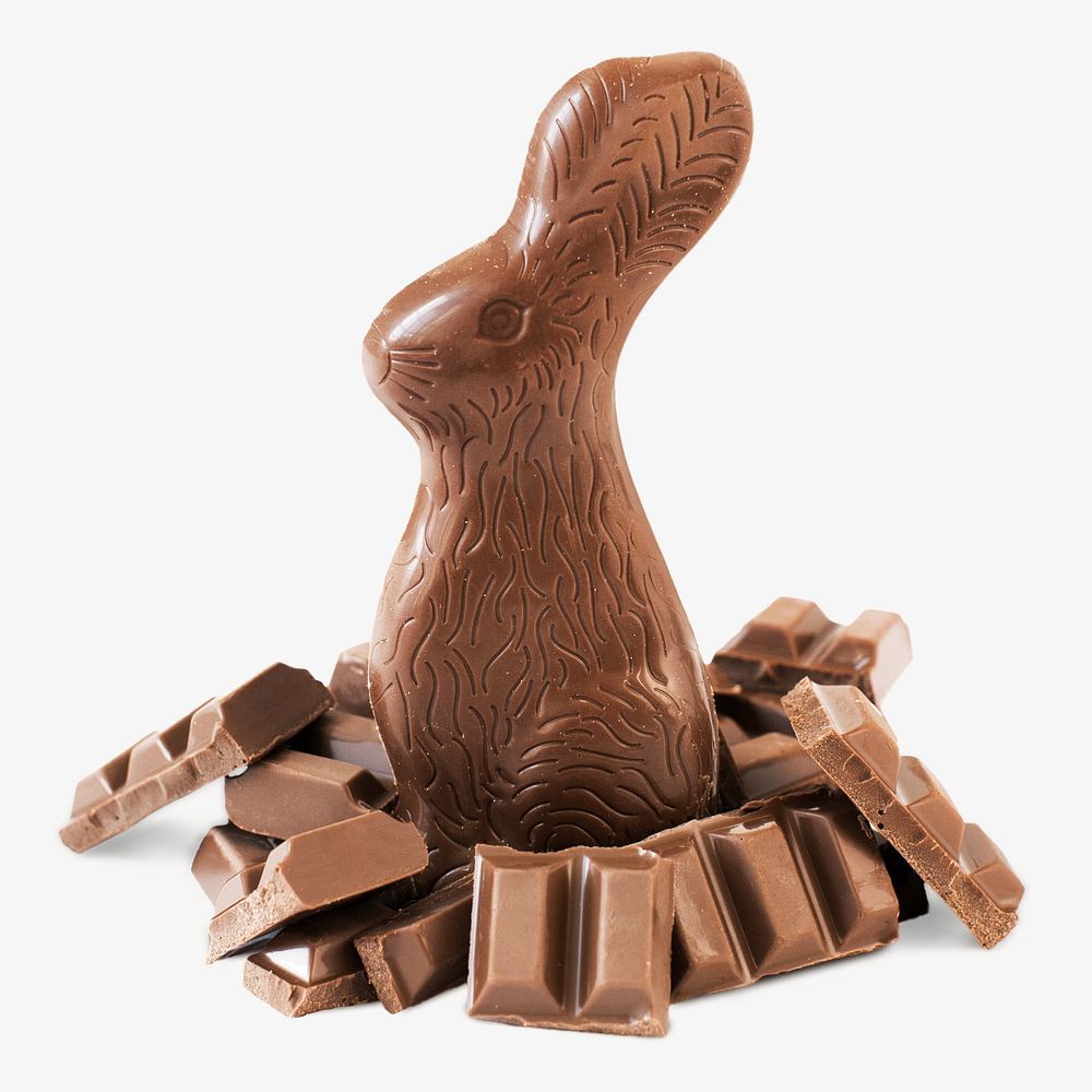 Chocolate Easter bunny collage element | Free Photo - rawpixel