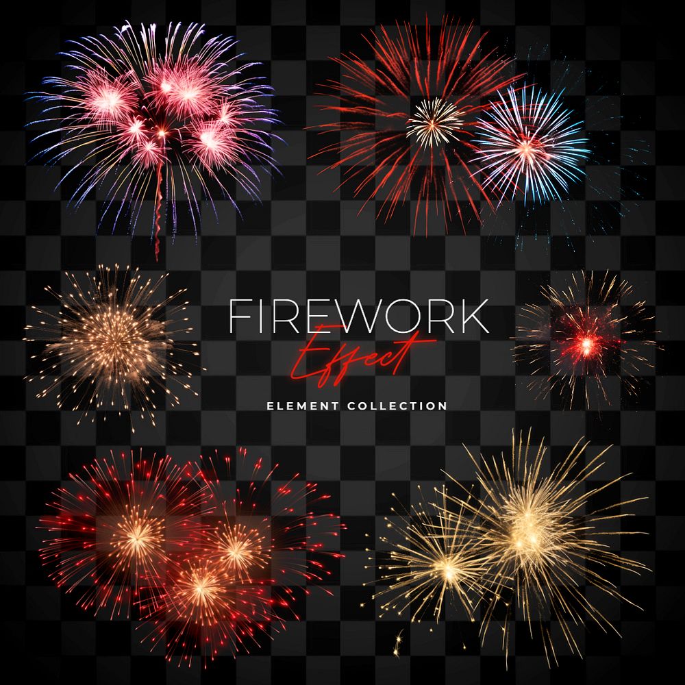 Firework effect design element set | Premium PSD - rawpixel